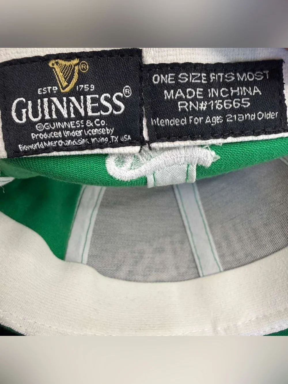 Guinness | Accessories | Guinness Green Fitted Hat Cap Shamrock Clover ...